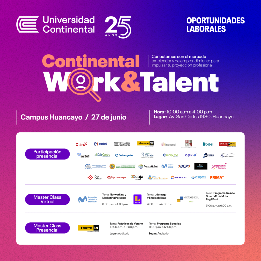 [PARTICIPA] Continental Work&Talent Huancayo- Encuentra las mejores oportunidades - Empleabilidad